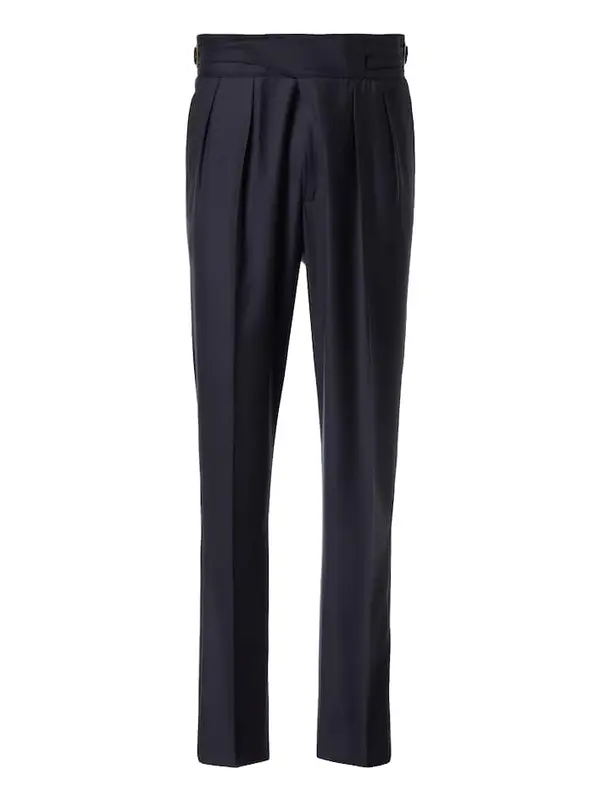 Rubinacci Manny Straight Leg Wool Pants - Blue