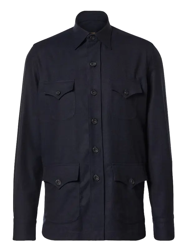 Rubinacci Wool Overshirt - Blue