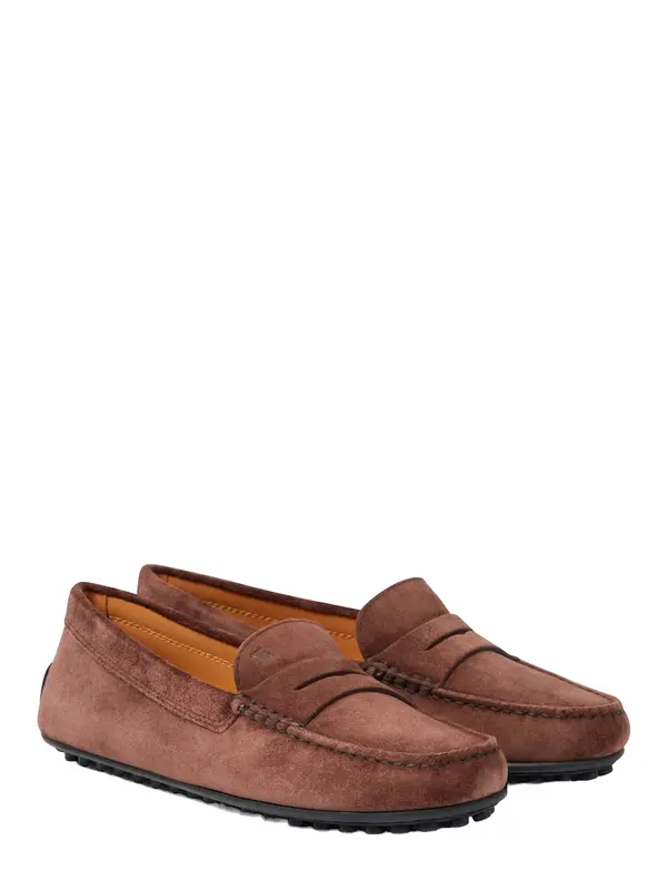 TOD'S Suede Driving Loafers - Brown