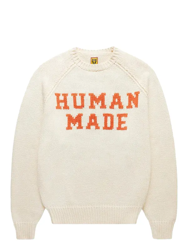 HUMAN MADE Bear Raglan Knit Sweater - White