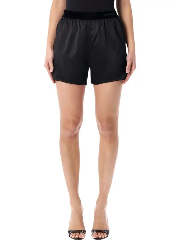 TOM FORD Stretch Silk Satin Pj Shorts - Black
