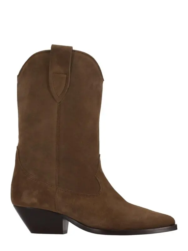 Isabel Marant Étoile Suede Cowboy Boots - Dark Olive