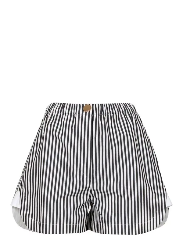 Sportmax Striped Cotton Shorts - Black