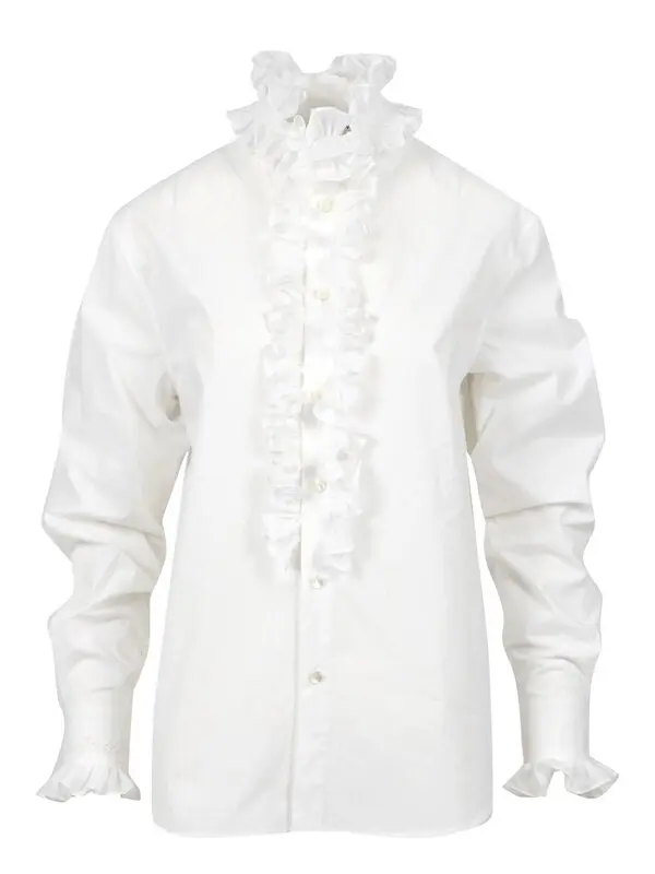 PHILOSOPHY BY LORENZO SERAFINI Cotton Poplin Shirt - Ivory