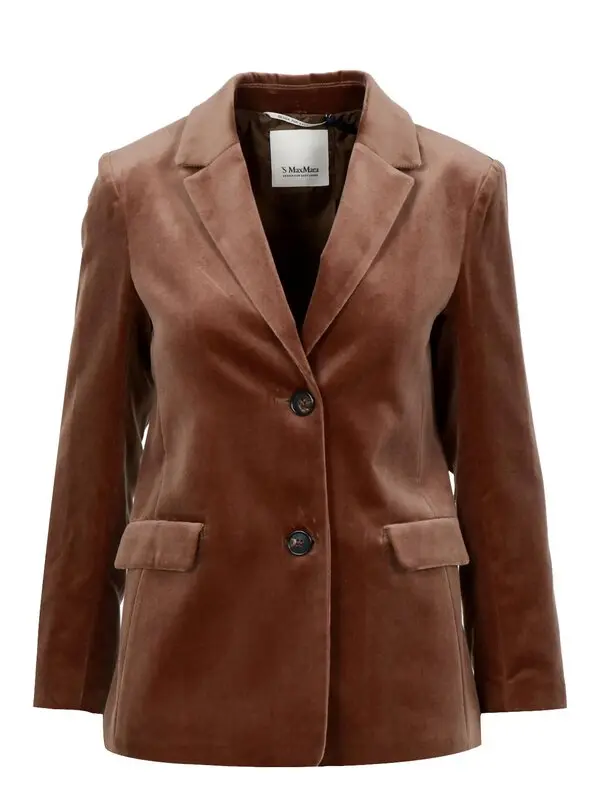 Max Mara Velvet Single-breasted Coat - Camel