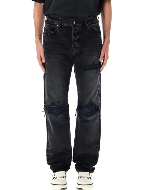 Amiri Distressed Straight Leg Jeans - Vintage Black