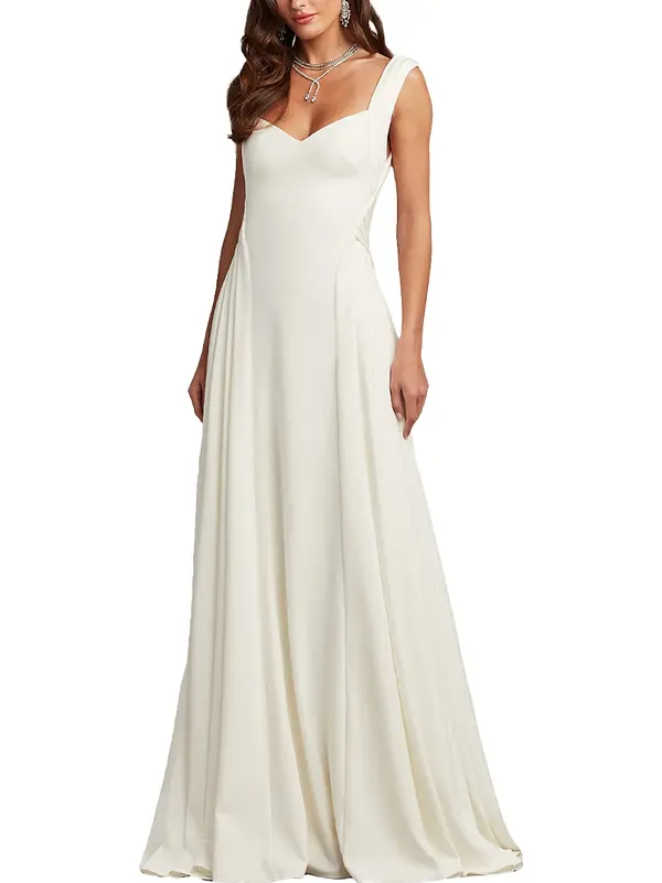 Tadashi Shoji Callaway Draped Open Back Gown - White