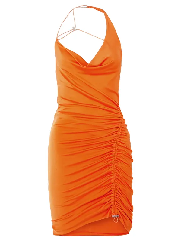 ET OCHS Arya One-shoulder Mini Dress - Bright Orange