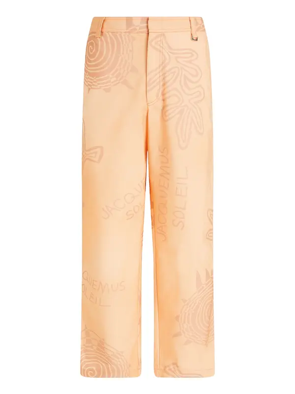 Jacquemus Banho Printed Cotton-canvas Pants - Pastel Orange