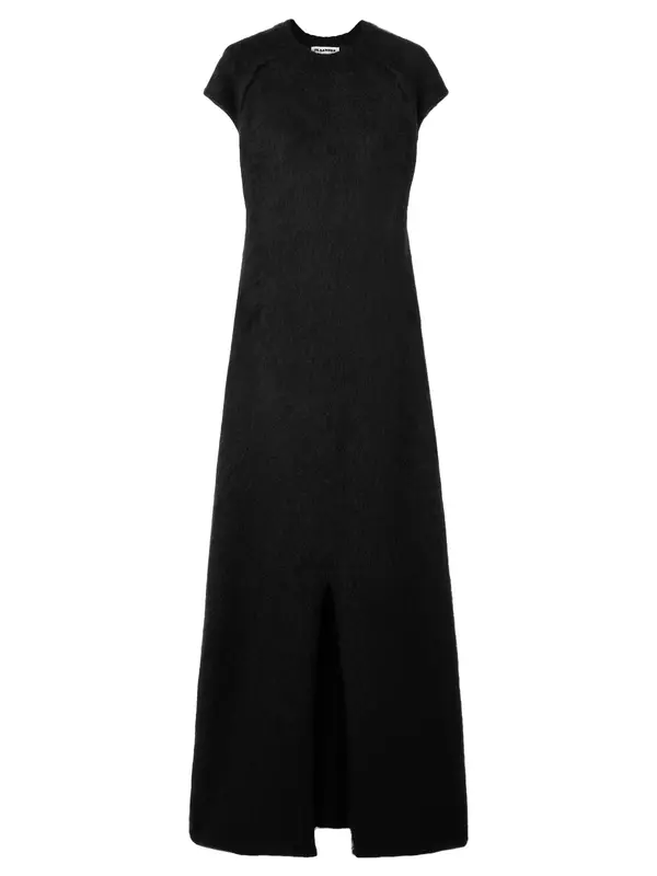 JIL SANDER Wool, Mohair, And Silk-blend Maxi Dress - Black