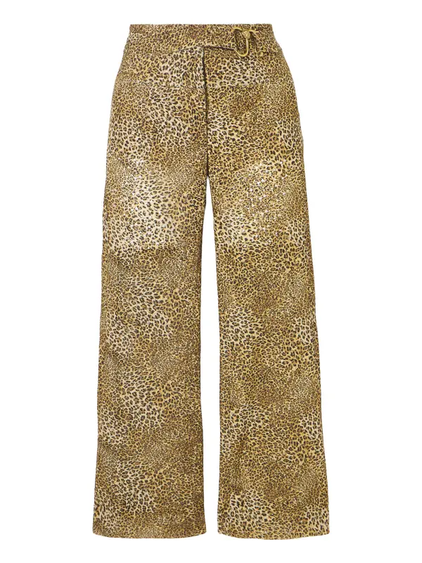 Maison Mayle Chappy Cropped Leopard-print Pants - Animal Print