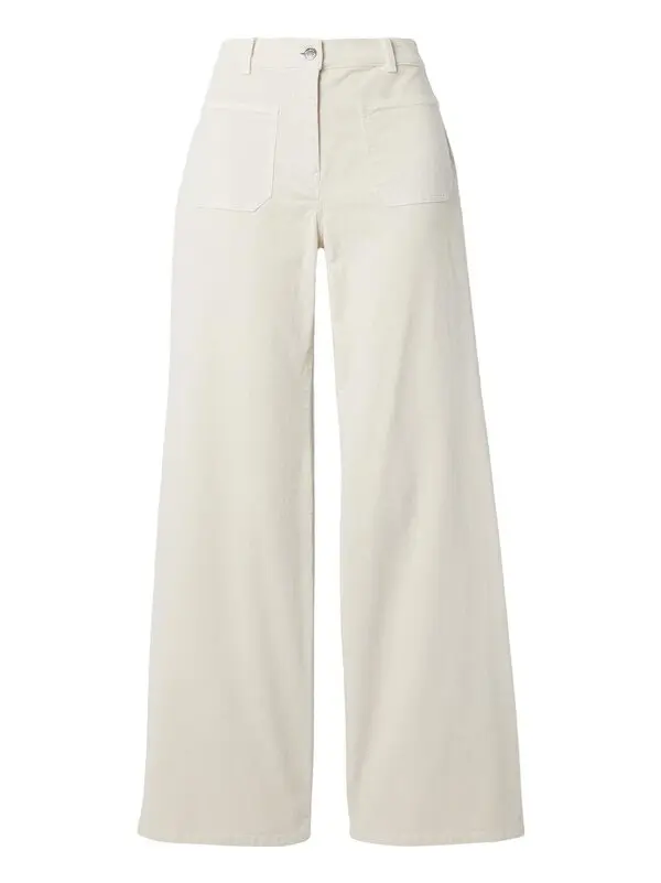 NILI LOTAN Florence Cotton-blend Corduroy Flared Pants - Neutrals