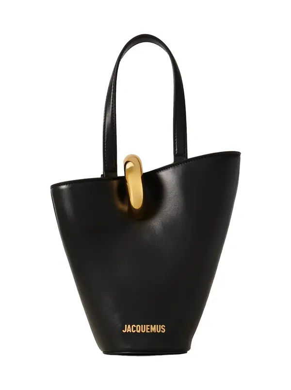 Jacquemus The Bambola Small Embellished Leather Tote - Black