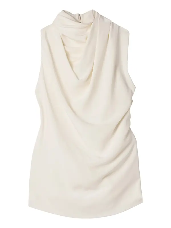 Altuzarra Sleary Draped Crepe Top - Ivory