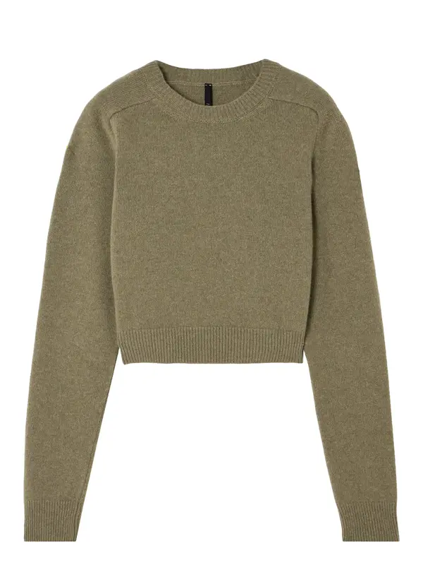 PETAR PETROV Cropped Wool And Cashmere-blend Sweater - Green