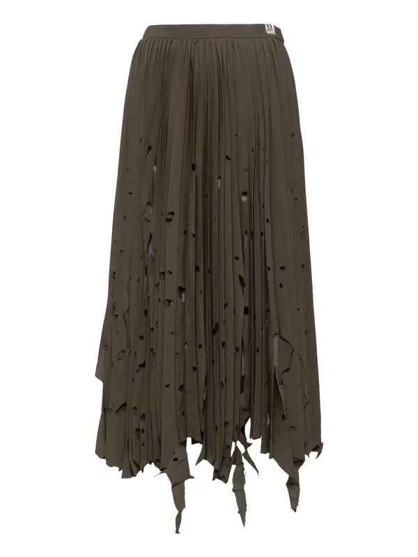 Mihara Yasuhiro Cut-out Pleated Skirt - Neutrals