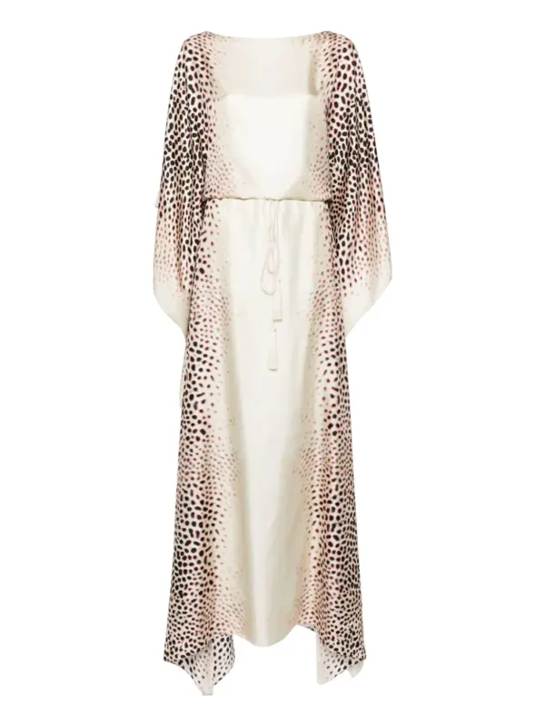Roberto Cavalli Animal Print Kaftan Maxi Dress - Neutrals