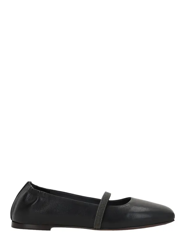 Brunello Cucinelli Square-toe Ballerina Flats - Black