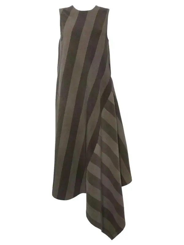 UMA WANG Ardal Stripe Dress - Brown