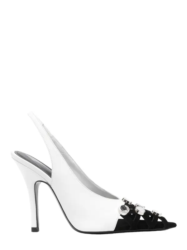 Attico 105mm Fiona Slingback Pumps - White