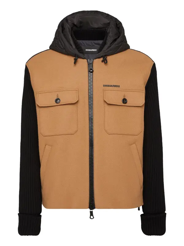 Dsquared2 Quilted Hooded Jacket - Brown