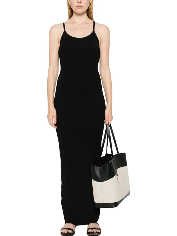 Eterne Ribbed Tank Maxi Dress - Black