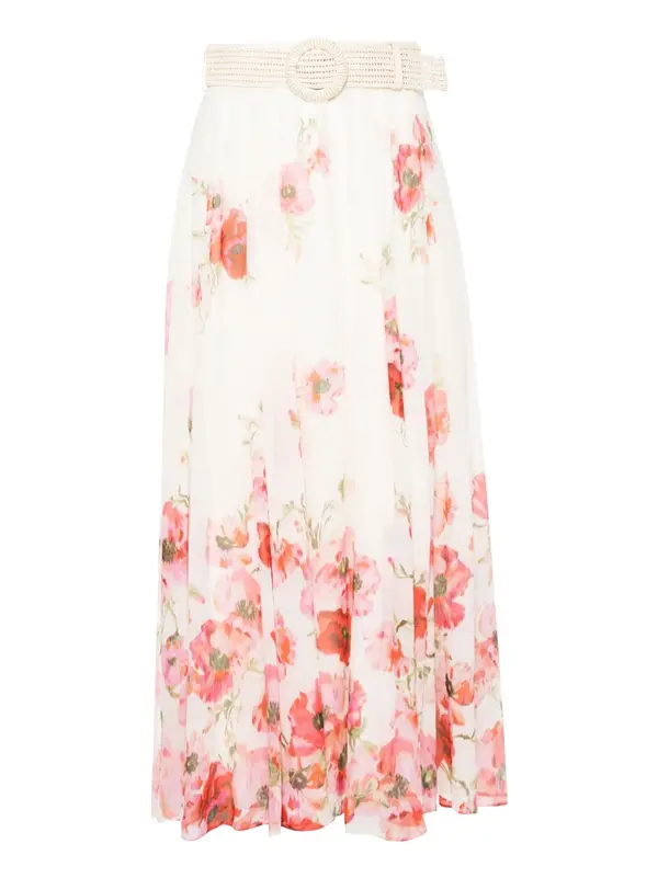 Zimmermann Lightburst Floral Maxi Skirt - Neutrals