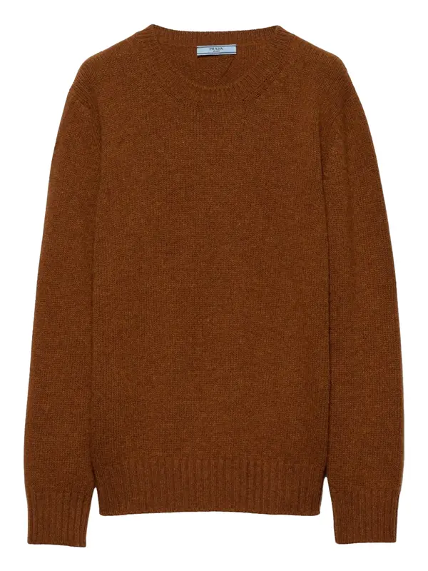 Prada Crew-neck Wool-cashmere Jumper - Brown