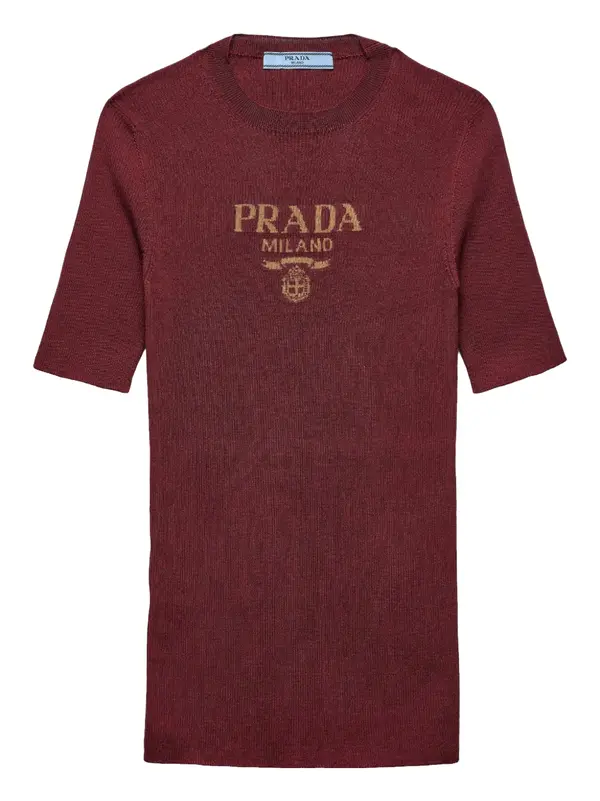 Prada Silk Crew-neck Top - Red