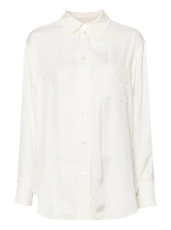 Victoria Beckham Monogram Jacquard Shirt - White