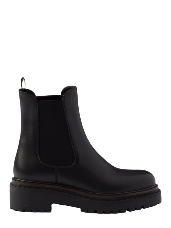 Prada Leather Chelsea Boots - Black
