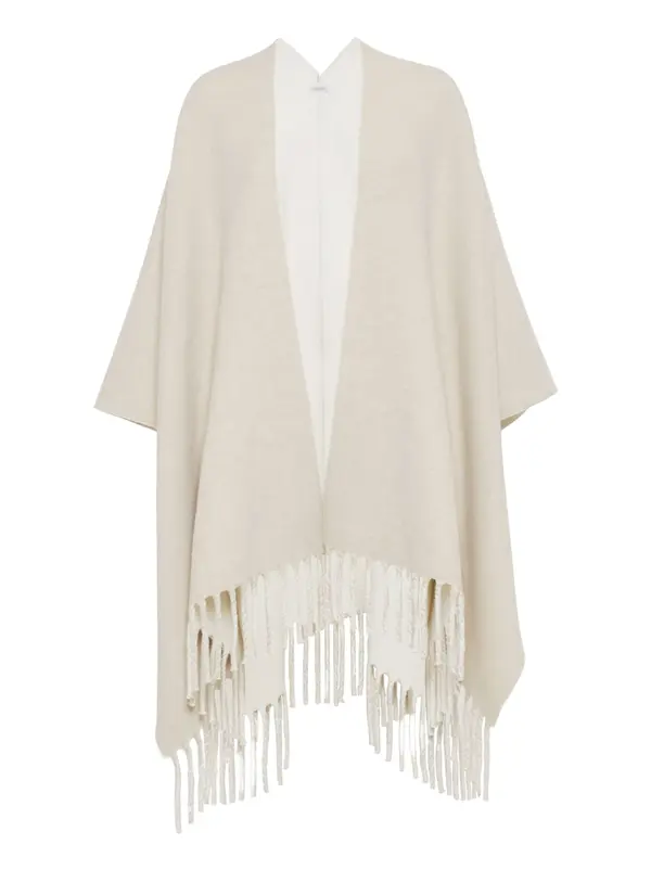Brunello Cucinelli Fringed-edge Cape - Neutrals