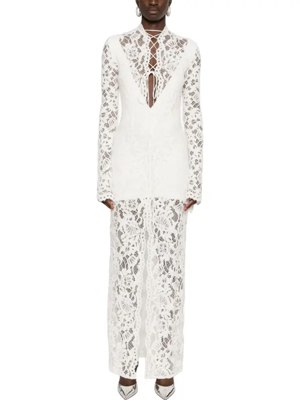 MANURI Sally Lined Lace Dress - White