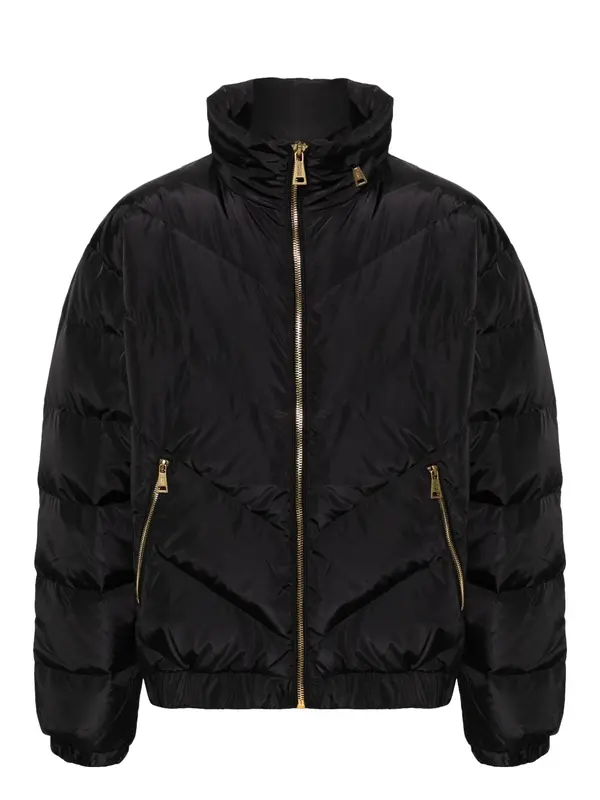 Versace Logo-print Padded Jacket - Black
