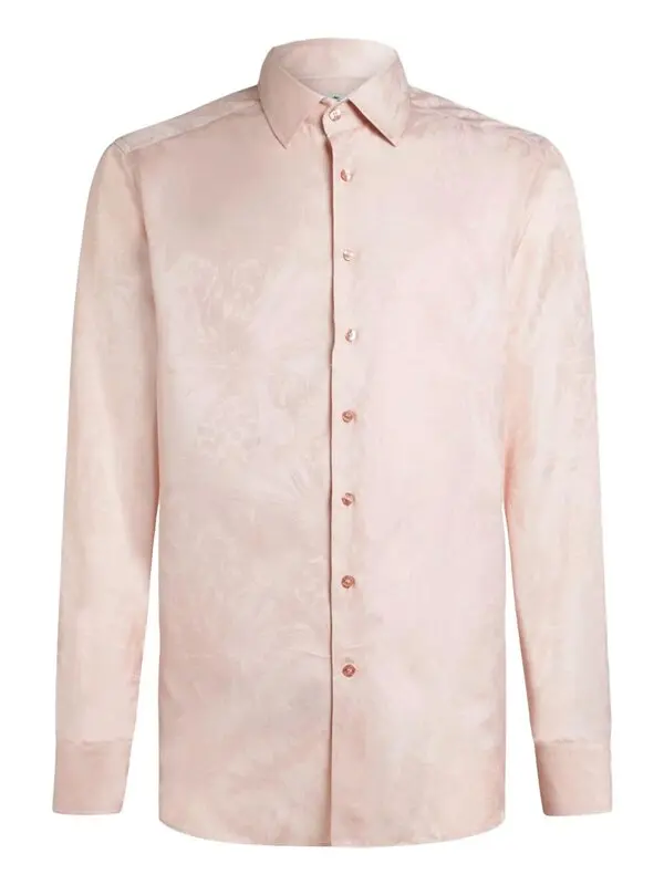 Etro Jacquard-print Cotton Shirt - Pink
