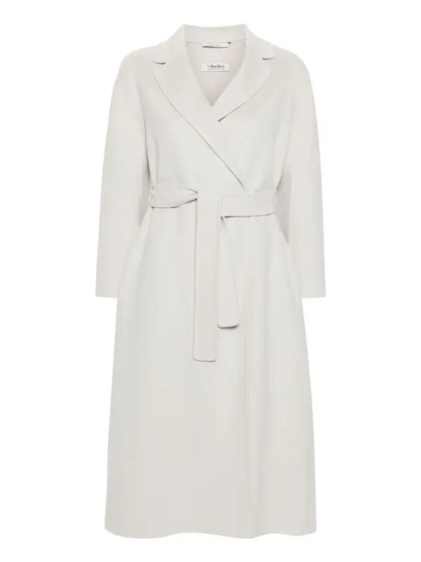 Max Mara Esturia Wool Belted Coat - Grey