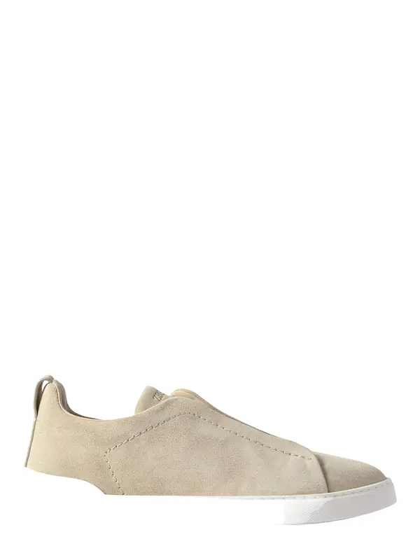Zegna Triple Stitch™ Suede Slip-on Sneakers - Neutrals