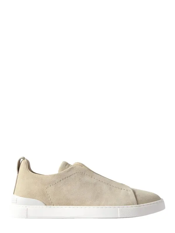Zegna Triple Stitch™ Suede Slip-on Sneakers - Neutrals