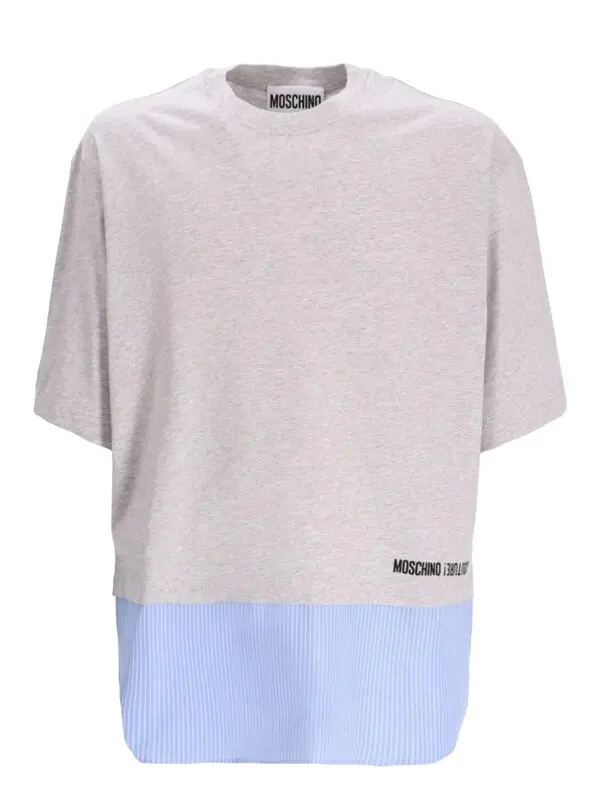 Moschino Two-tone Logo-print T-shirt - Grey