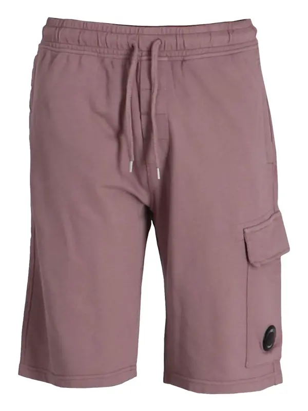 C.P. COMPANY Lens-detail Fleece Track Shorts - Pink