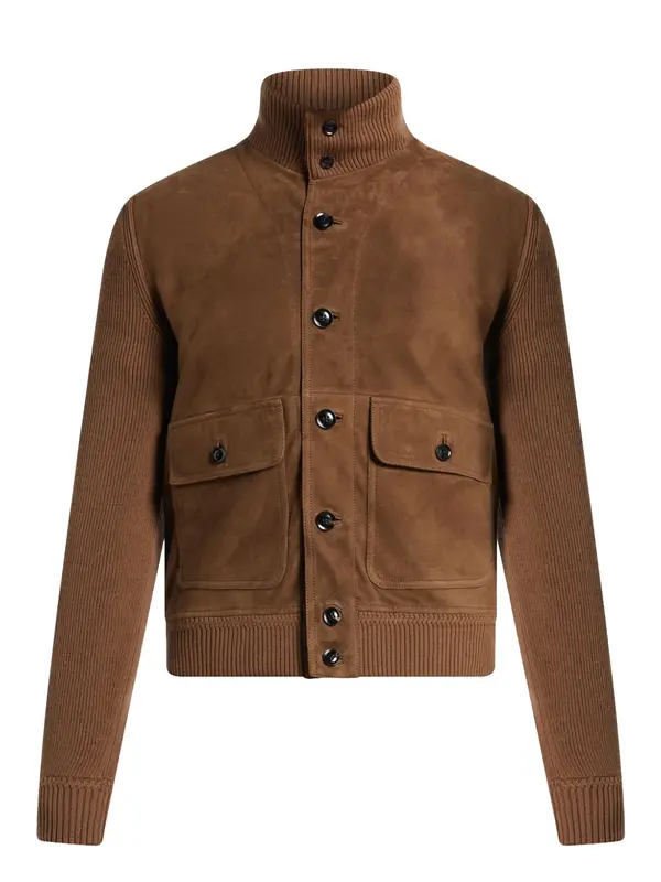 TOM FORD Buttoned Panelled Jacket - Brown