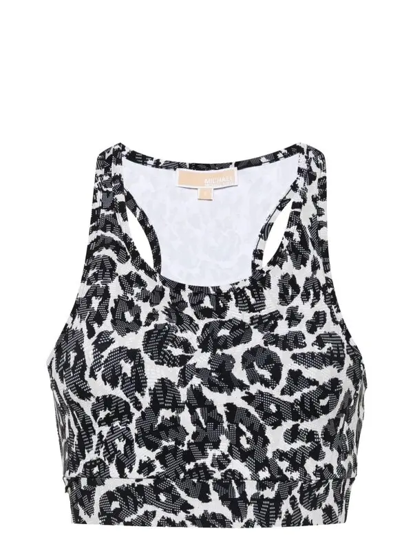 Michael Kors Leopard-print Sports Bra - Black