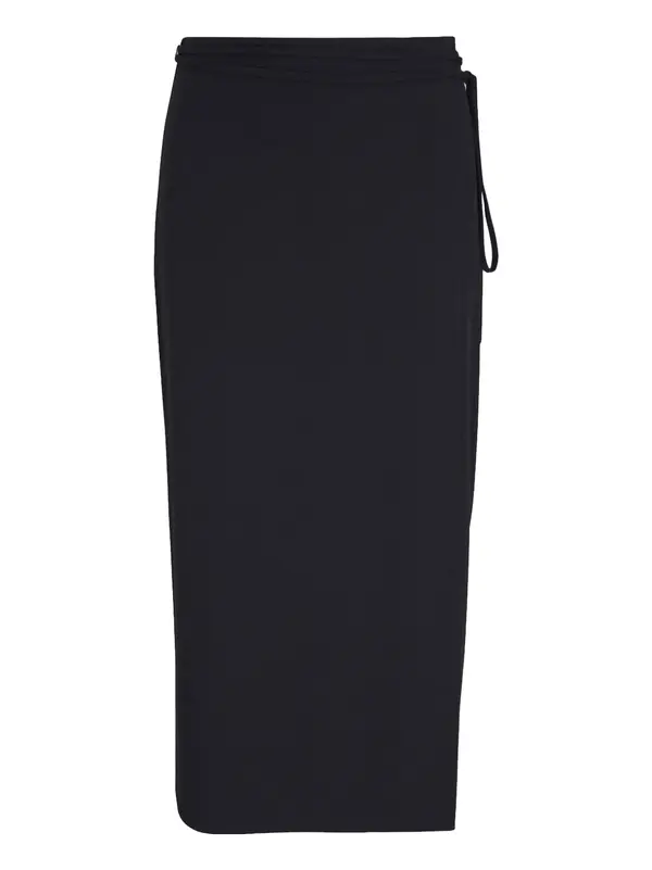 Vince Tie-fastening Wrap Midi Skirt - Black