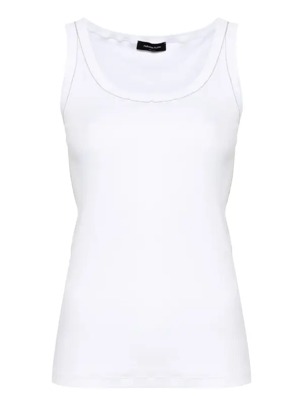 Fabiana Filippi Chain-trim Ribbed Tank Top - White