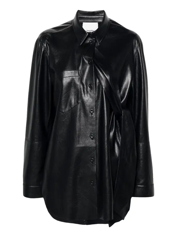 Nanushka Detachable Straps Faux-leather Shirt - Black
