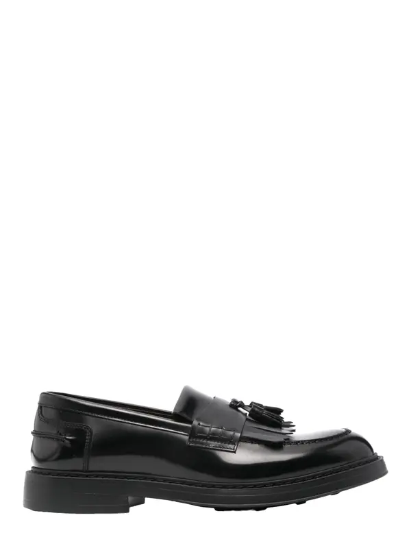DOUCAL'S Leather Tassel Loafers - Black