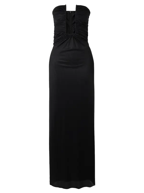 Christopher Esber Strapless Gathered Maxi Dress - Black