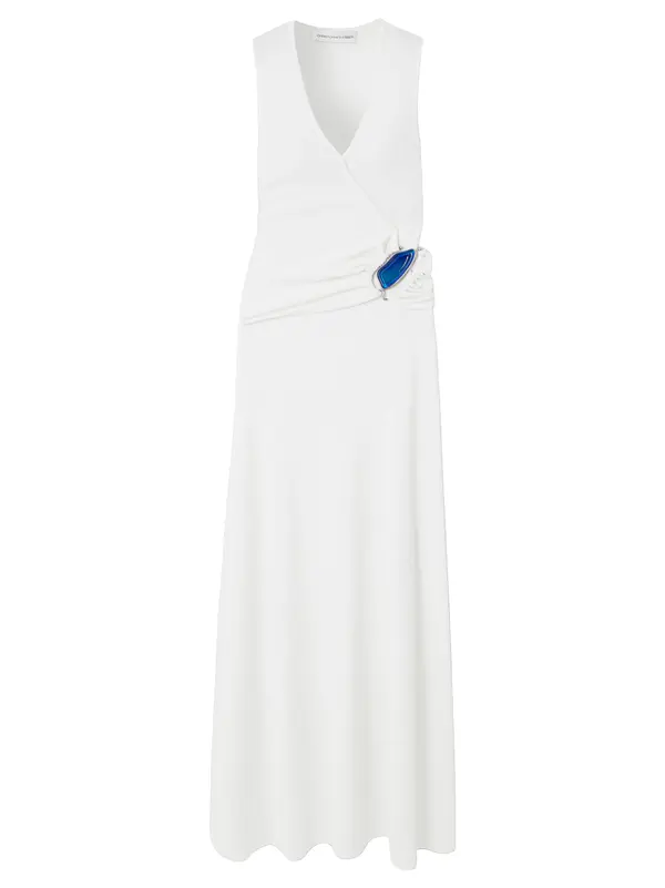 Christopher Esber Moodstone Embellished Maxi Dress - White