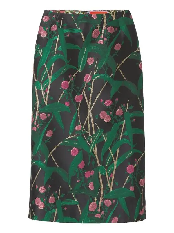 La DoubleJ Pencil Skirt - Bamboo Jacquard Black