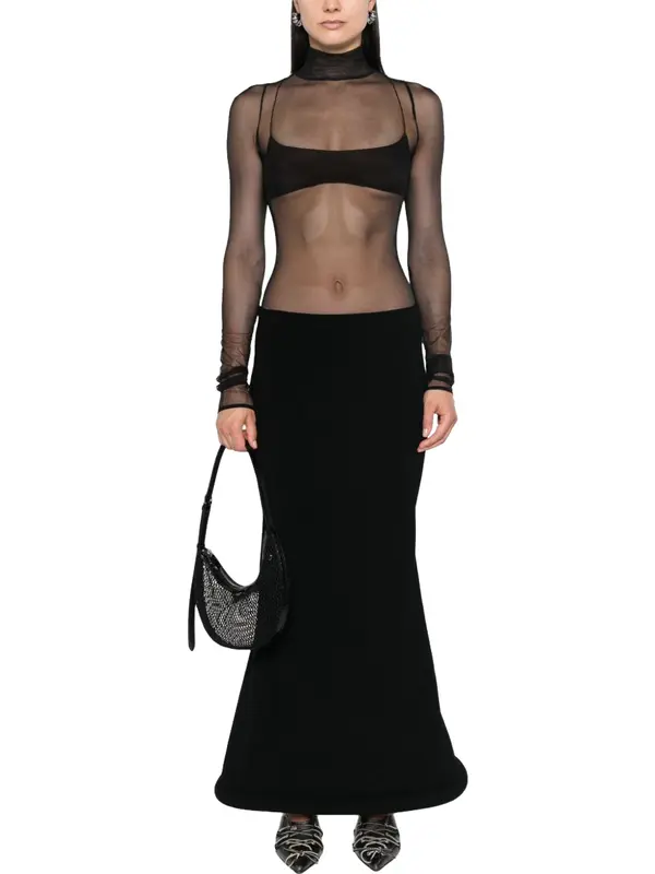 Jean Paul Gaultier 3d Knitted Maxi Skirt - Black